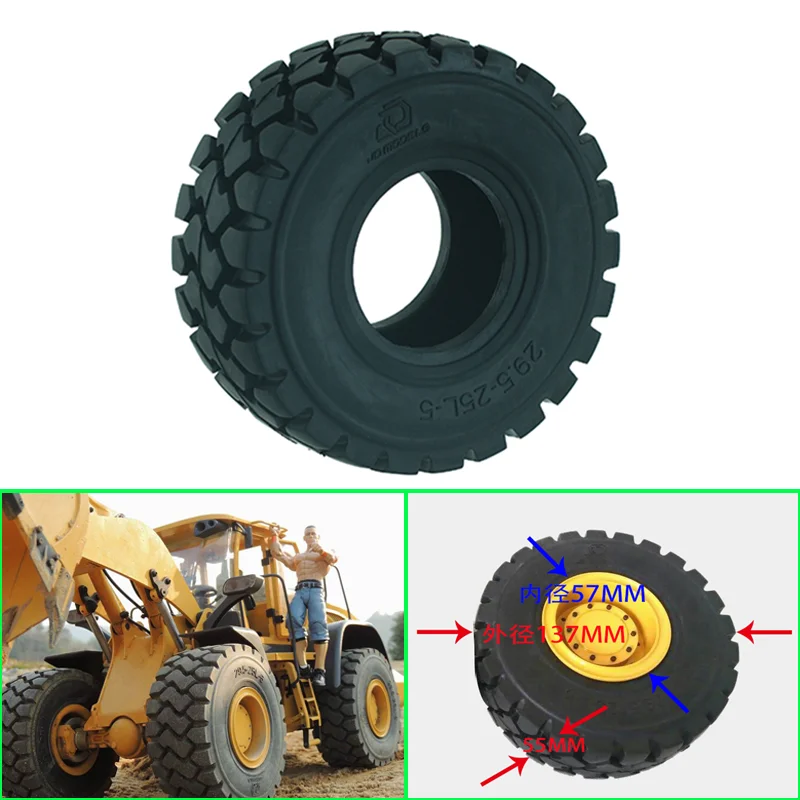 1-paar-Gummi-Gabelstapler-Reifen-Modell-Bau-Fahrzeuge-137mm-Loader ...