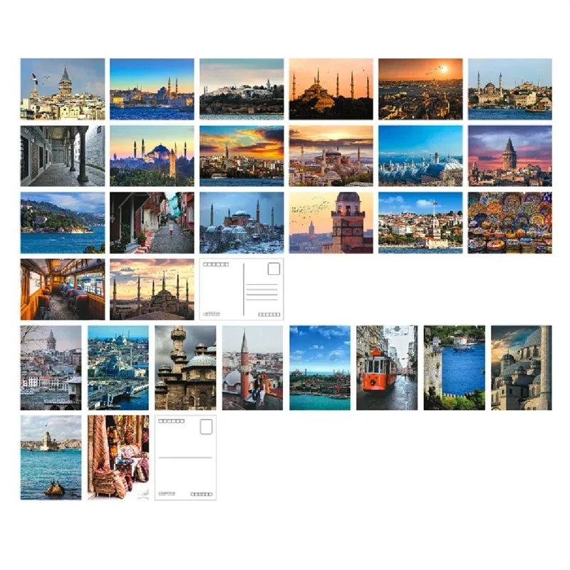30-Sheets-Lot-New-Boxed-Postcards-Set-Travel-To-Istanbul-Series-Postal ...
