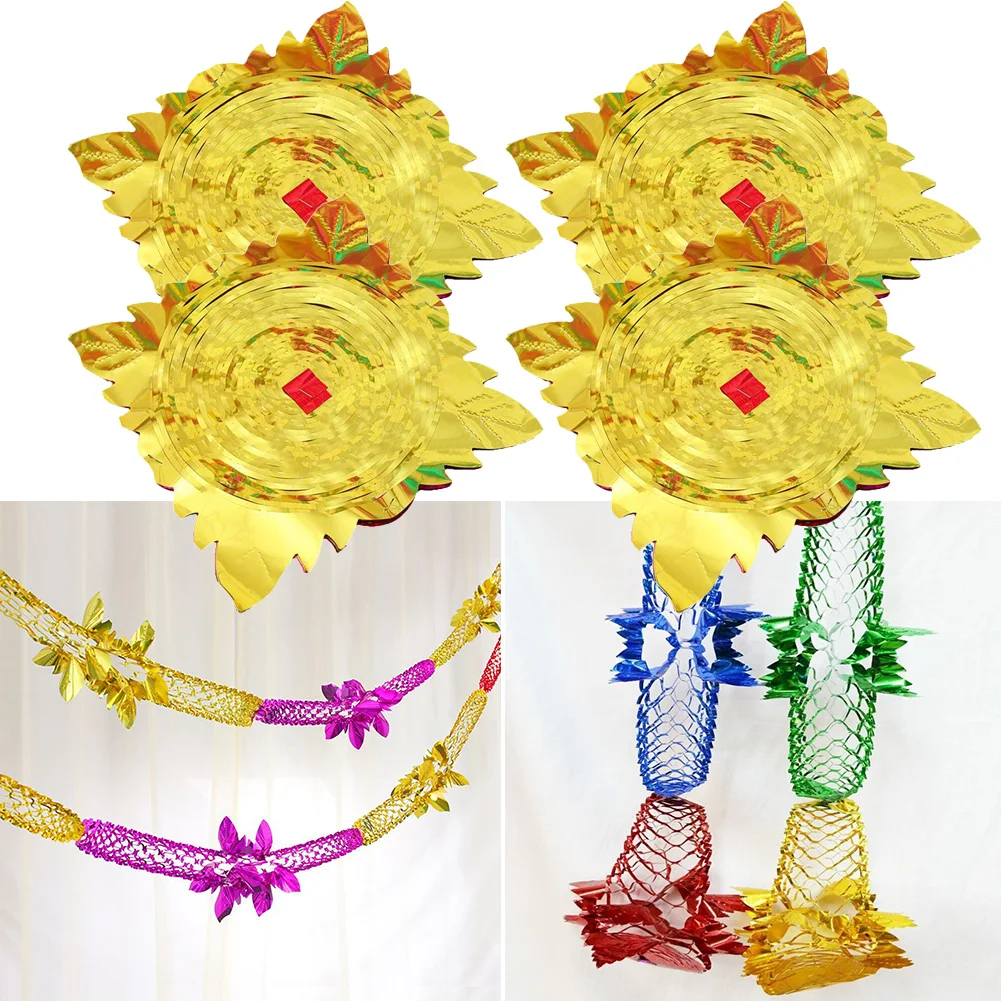 4pcs Foil Garland Party Hanging Decor Wreath Christmas Decor Metalic ...