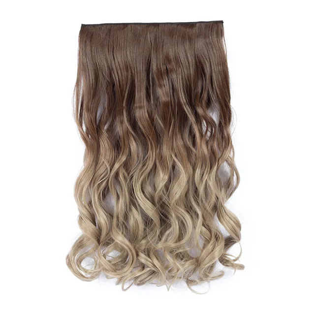 Synthetic wavy single line clip on hair extensions