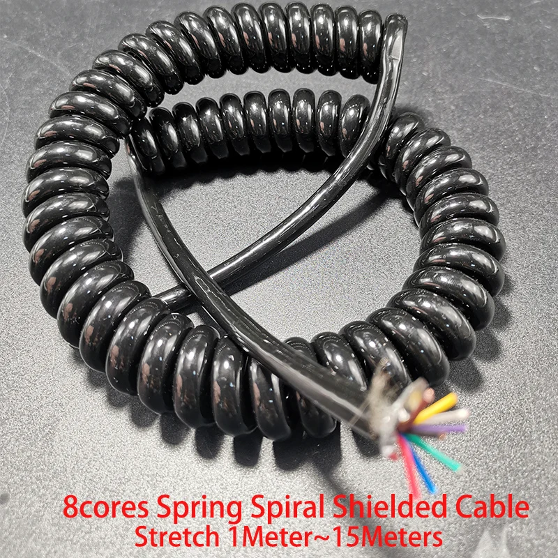 8Core-Spring-Spiral-Shielded-Cable-22AWG-0-3mm2-Stretch-1-to-15m ...