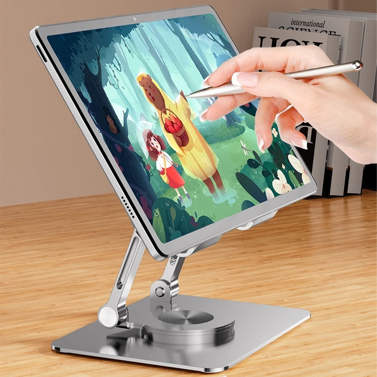Tablet-Bracket-360-Rotating-Hollowed-Foldable-Height-Adjustable ...