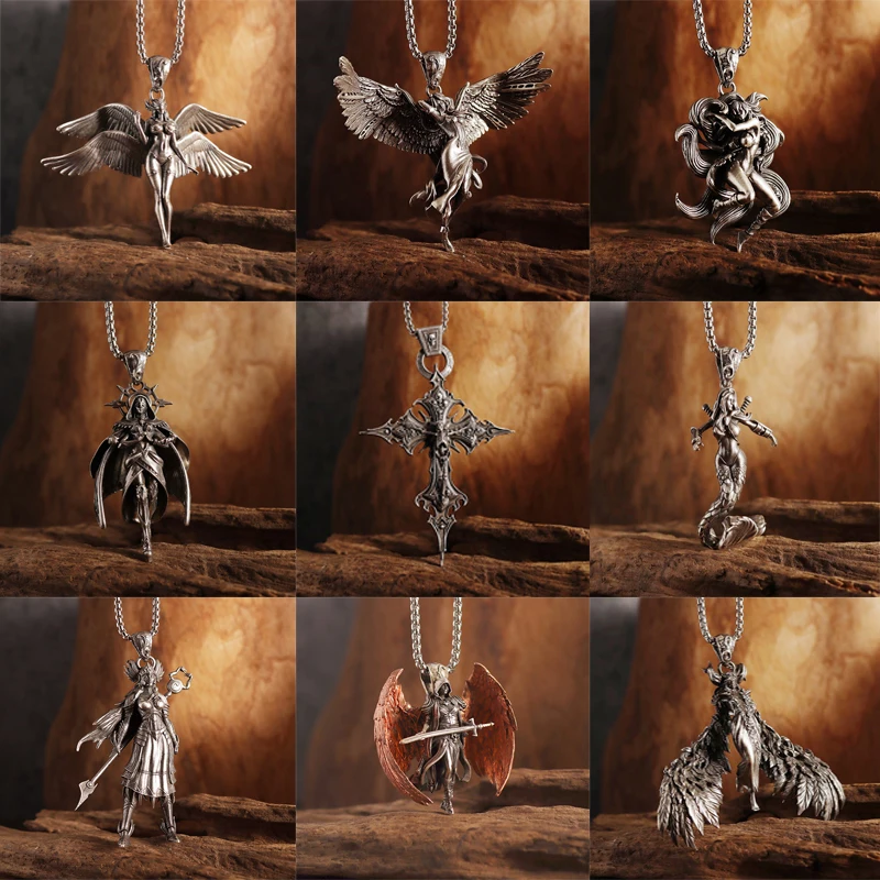 Dante Purgatory Cross Pendant Punk Retro Crucifixion Jesus Necklace Men ...