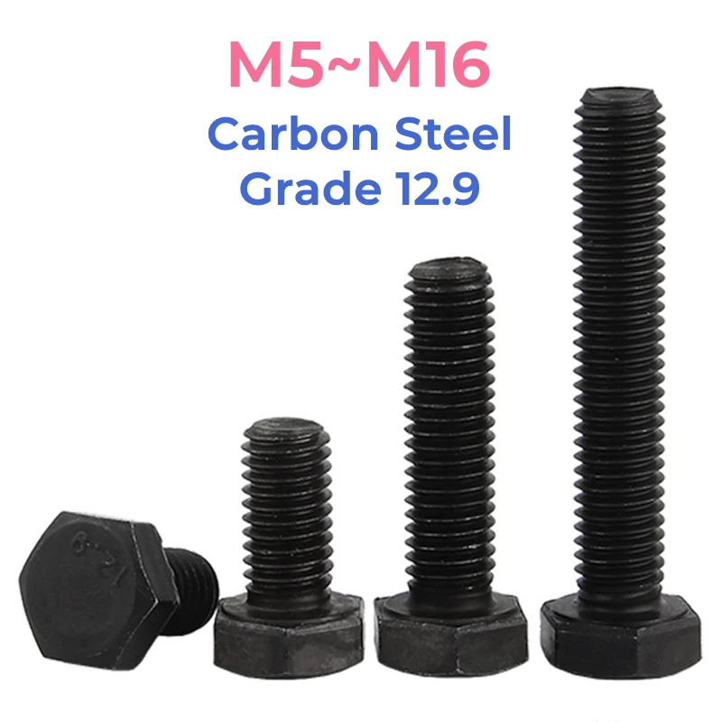 Grade 12.9 High Strength Black Carbon Steel Full Thread External ...