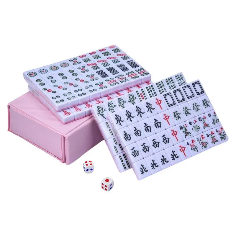Mini-Mahjong-Set-with-144-Cards-and-2-Dice-Portable-Chinese-Traditional ...