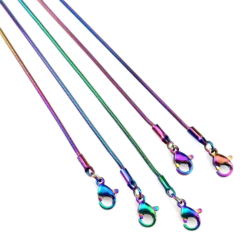 1pcs-Rainbow-Color-Round-Snake-Necklace-Thickness-1-2mm-Stainless-Steel ...