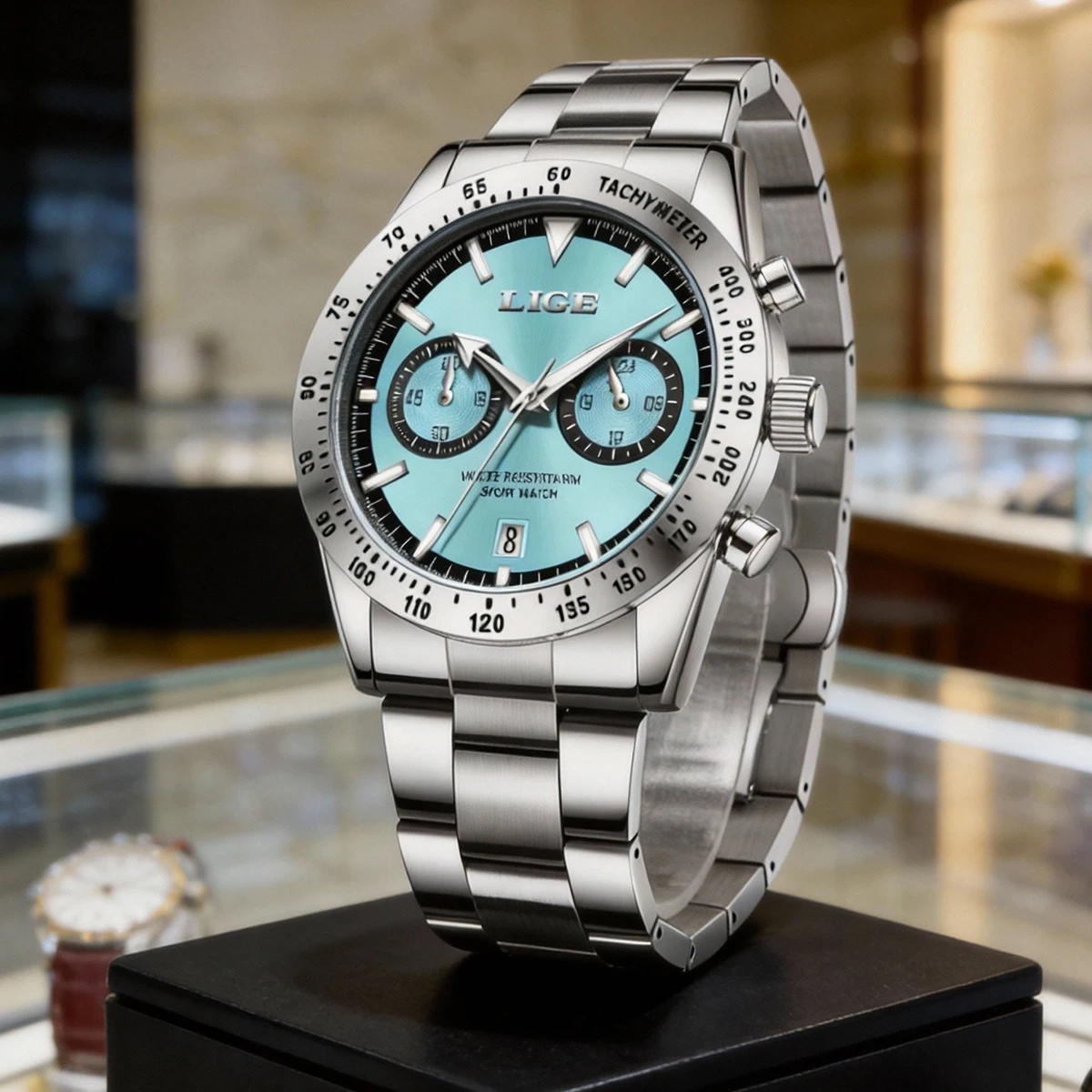 LIGE Business Men Watch Waterproof Luminous Stainless Steel Sports Men ...