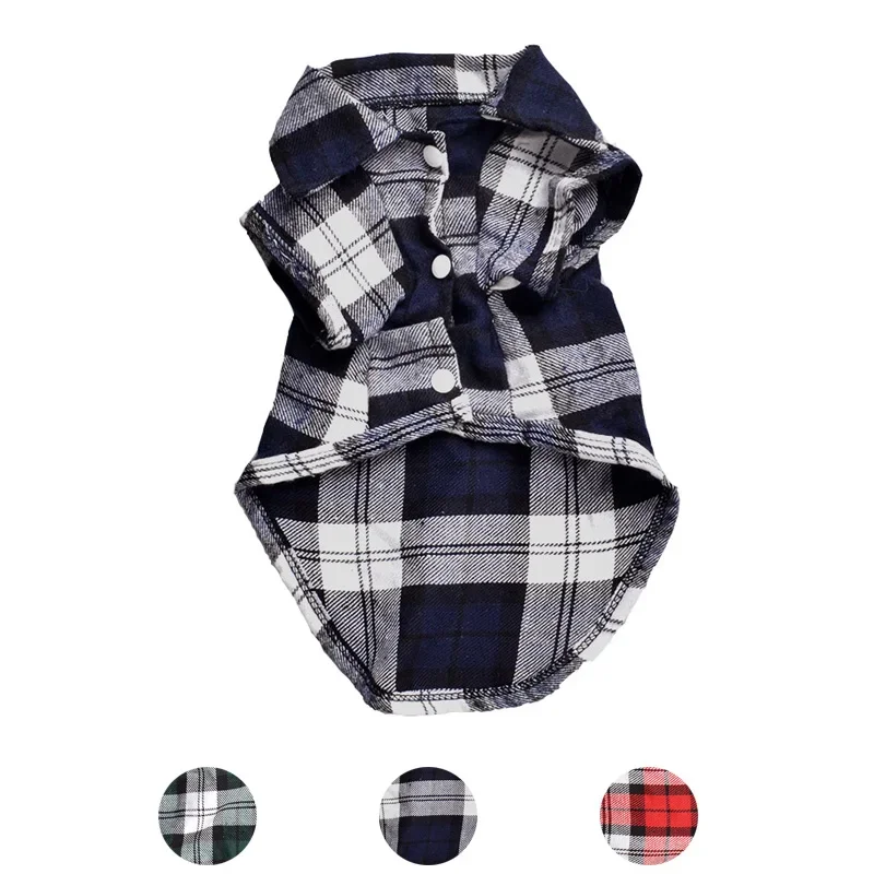 Plaid Dog Shirt Summer Pet Dog Clothes For Dogs T-shirt Vest Puppy Pet ...
