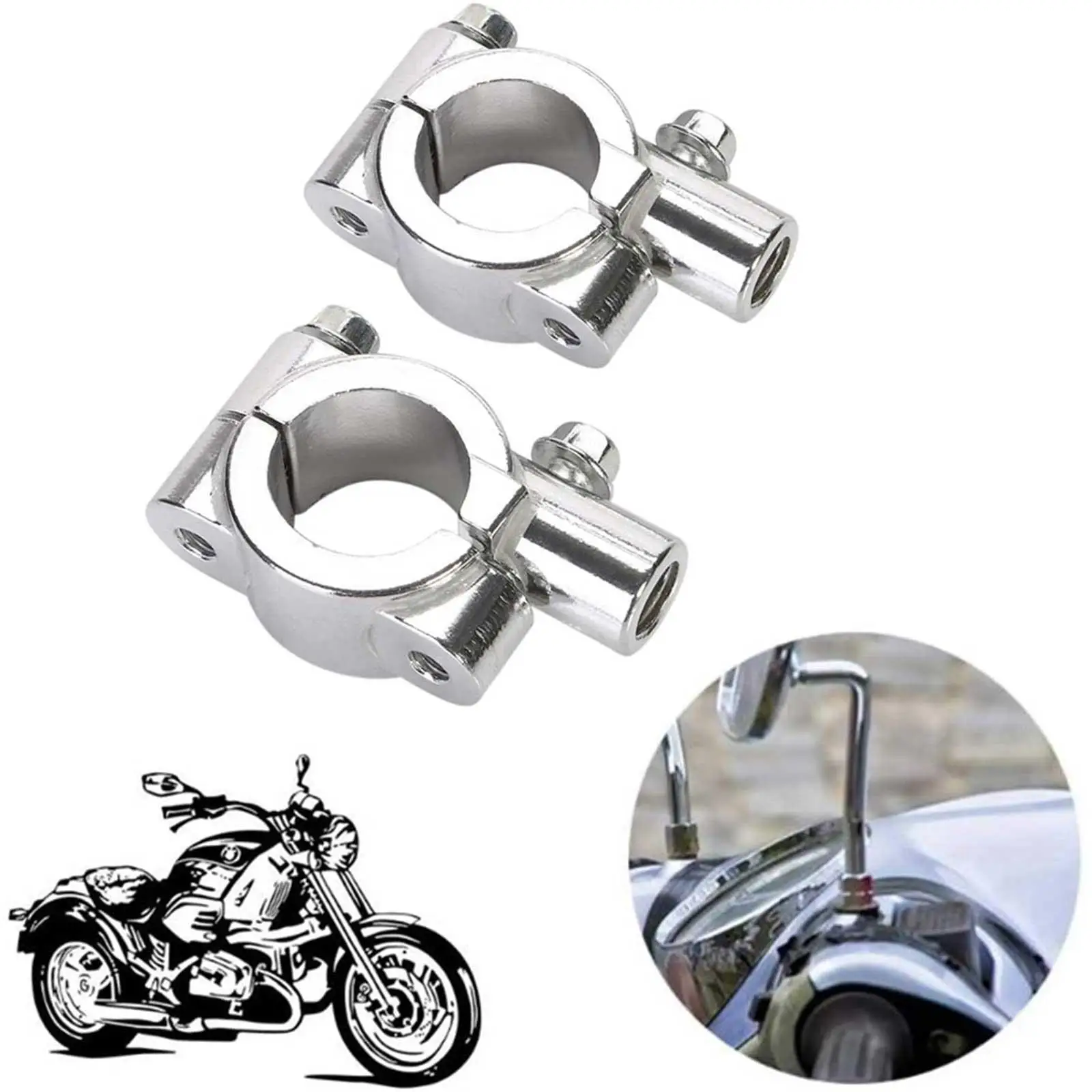 1pair-M8-M10-22mm-25mm-Motorcycle-Mirror-Mount-Holders-Bracket-Clamp ...