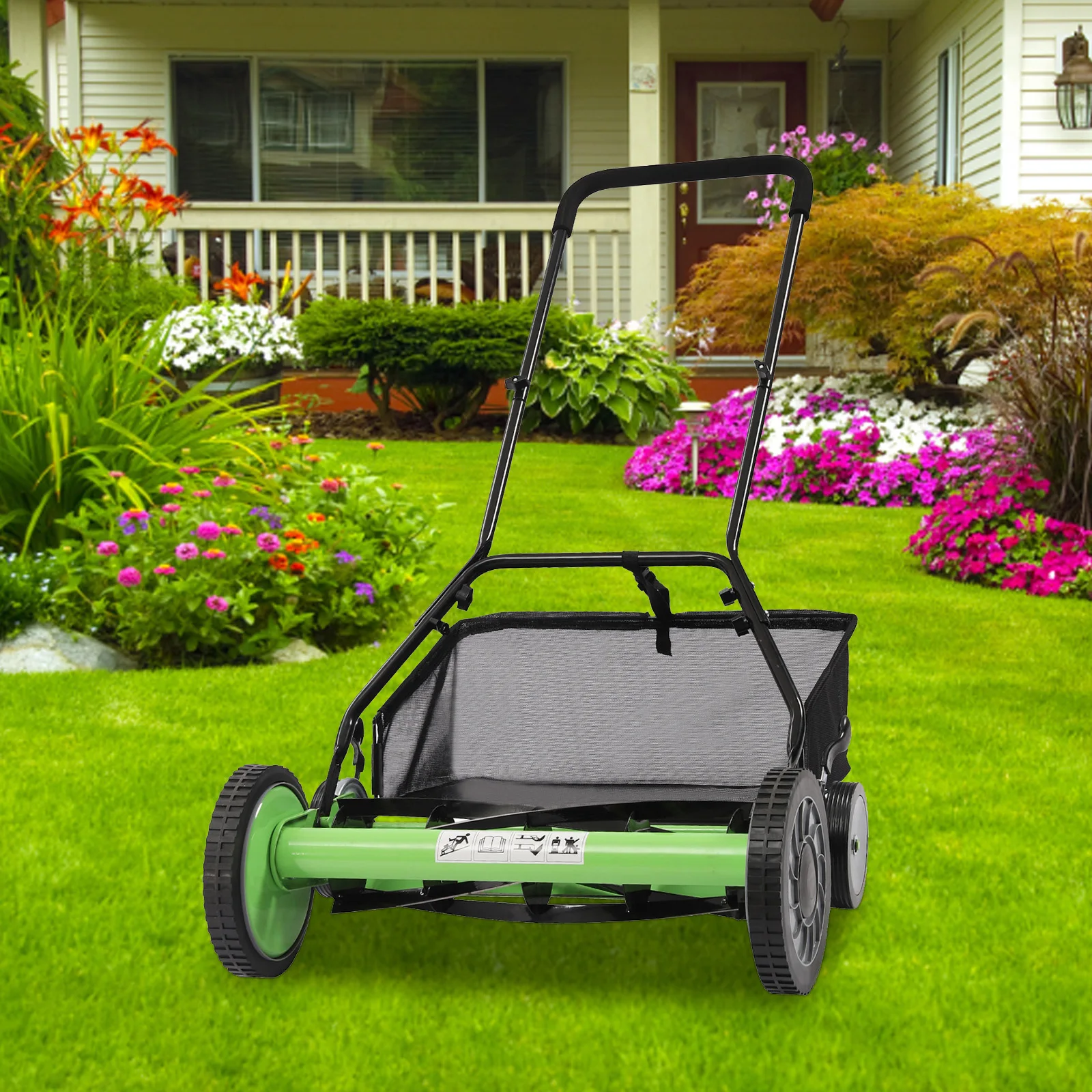 Garden-Manual-Lawn-Mower-9-gear-Adjustable-Mowing-Height-Self-Propelled ...
