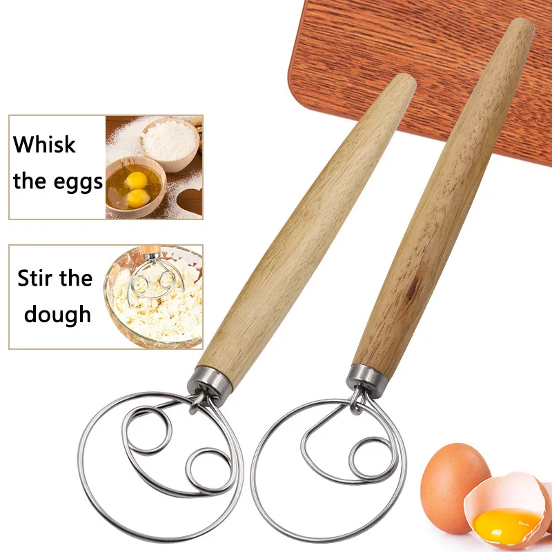 Cake Tools Danish Dough Whisk Stainless Steel Dutch Bread Dough Hand ...