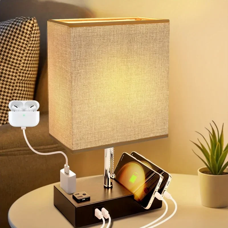 Knob Dimming Decorative Table Lamp Mobile Phone Holder Wireless ...