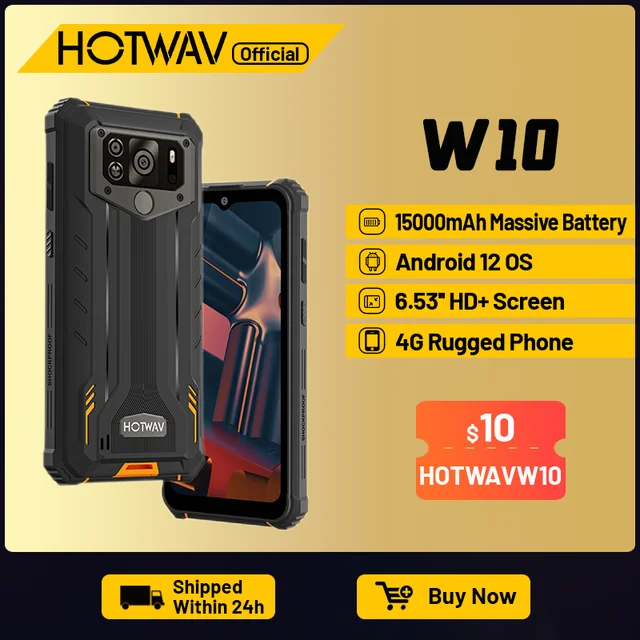 HOTWAV W10 Large Battery Rugged Smartphone Android 12 Mobile Phone 13MP ...