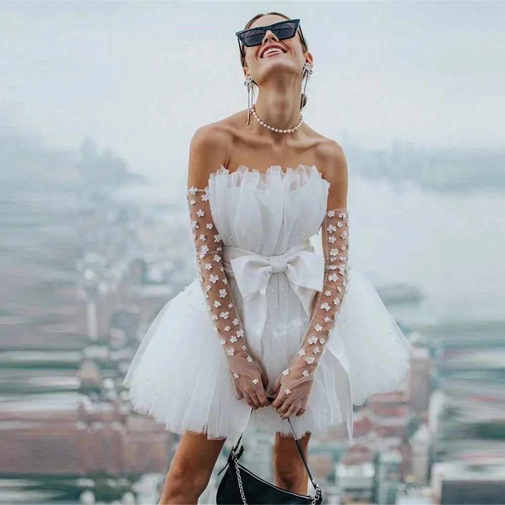 ANGELSBRIDEP Strapless White Short Homecoming Dresses Vestidos De Festa ...