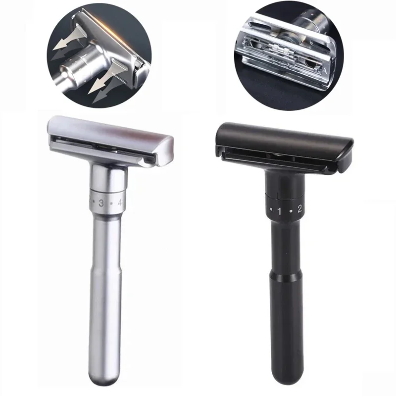 Adjustable-Safety-Razor-Double-Edge-Classic-Mens-Shaving-Mild-to ...