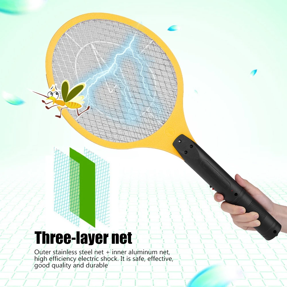 Cordless Rechargeable Electric Fly Mosquito Swatter Bug Zapper Racket ...