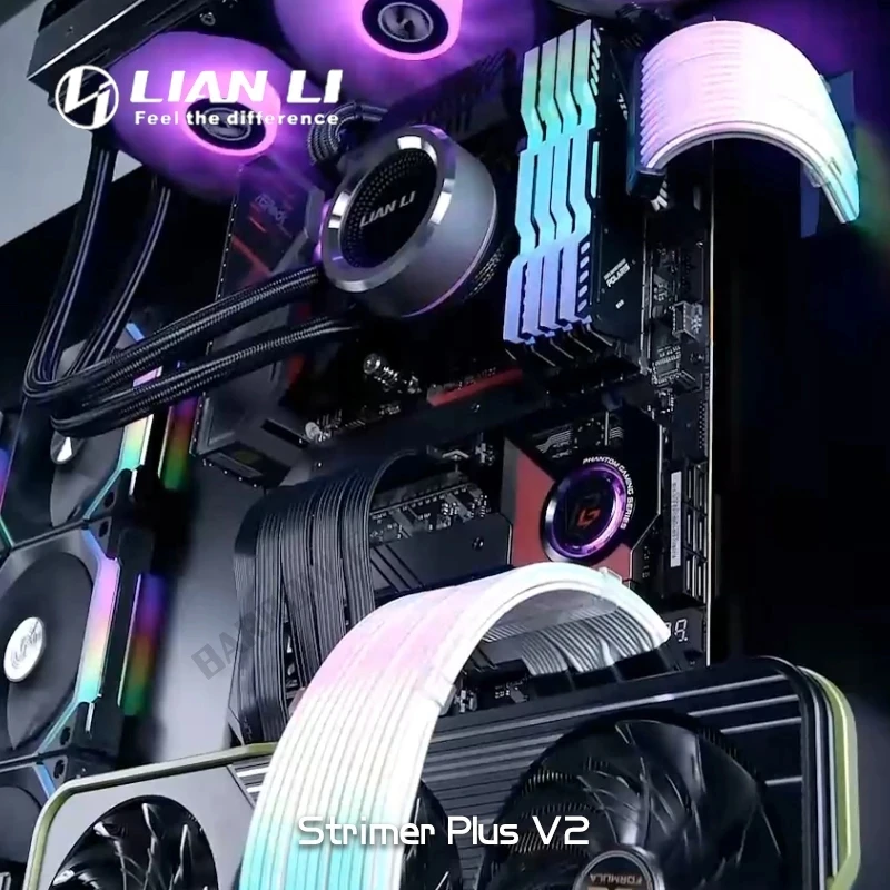 LIANLI ARGBエクステンションケーブル STRIMER PLUS TRIPLE 8PIN V2 LEDストリップ幅2.1mm GPU ...