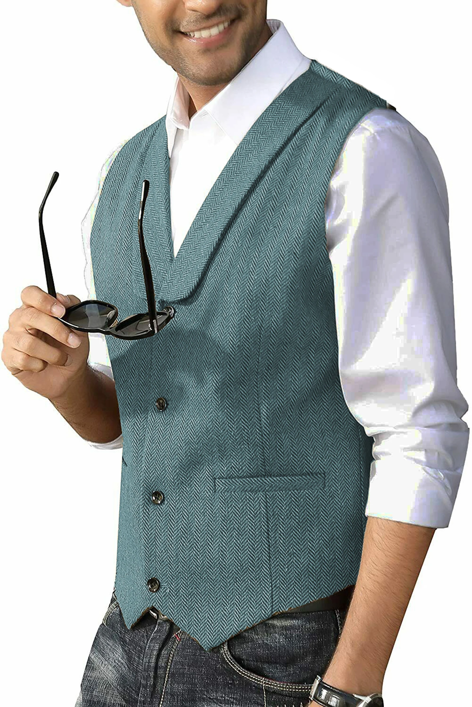 Chaleco-de-traje-informal-para-hombre-chal-de-lana-con-solapa-vestido ...