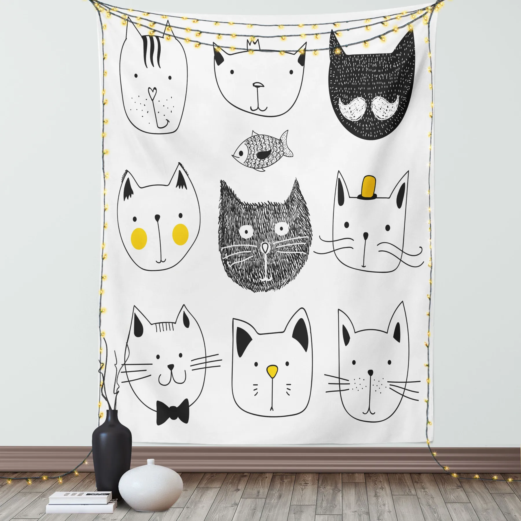 Permadani-Sketsa-Kucing-Seni-Sketsa-Sederhana-Kepala-Kucing-Kain-Satin ...