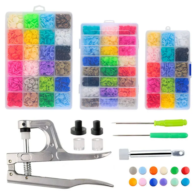 150/240/360 Sets T5 Plastic Snap Button with Snaps Pliers Tool Kit ...
