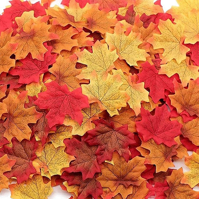 50-100Pcs-Artificial-Silk-Maple-Leaf-Autumn-Fake-Leaves-Garland-Maple ...