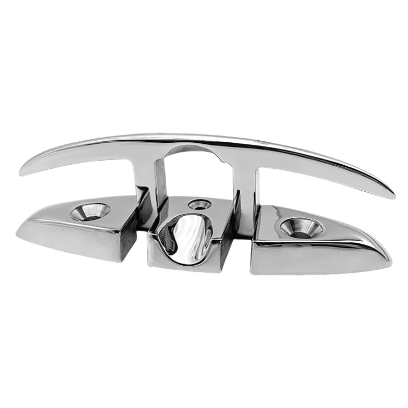 6-Inch-Boat-Deck-Folding-Cleat-Portable-Removable-Pre-drilled-Stainless ...