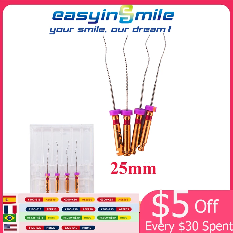 Easyinsmile 4pcs Dental Endodontic X3-max Niti Endo Files Root Canal ...
