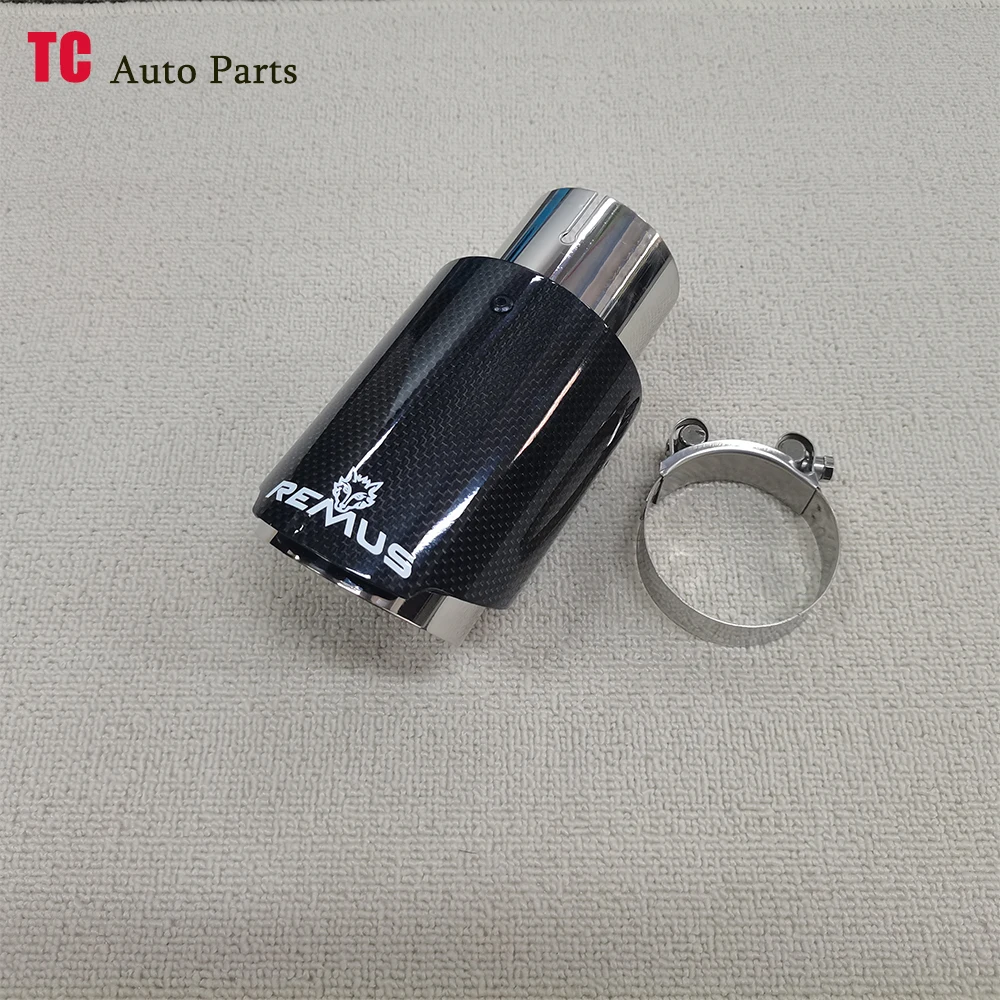 1-Piece-Remus-Glossy-Real-Carbon-Muffler-Tips-304-Stainless-Steel ...