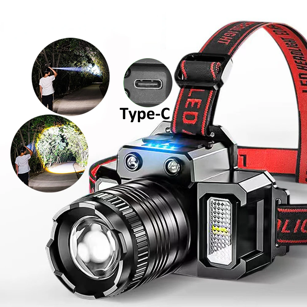 Rechargeable-Headlamp-2000mah-Super-Bright-Torch-Light-T51-Induction ...