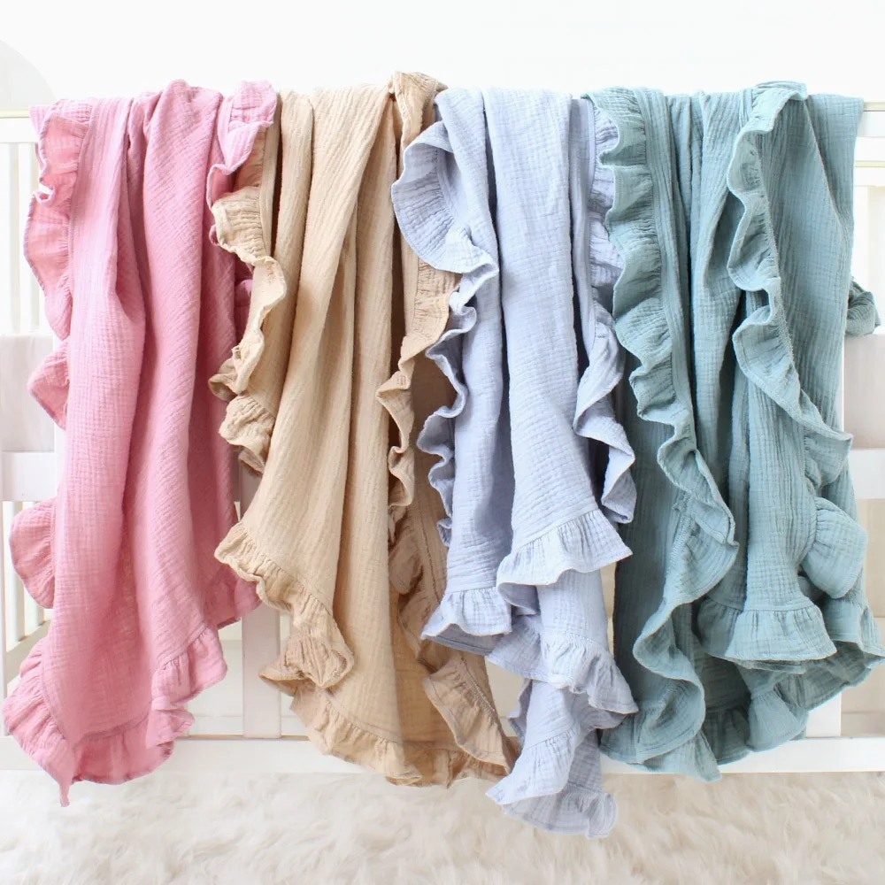 Baby-Solid-Color-Cotton-Cloth-Cover-Blanket-Kid-s-Blanket-Lotus-Leaf ...