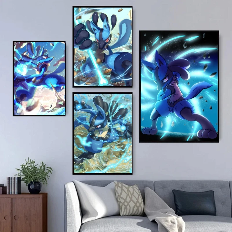 Canvas-Posters-Pokemon-Lucario-Picture-Print-Wall-Gift-Art-Modular ...