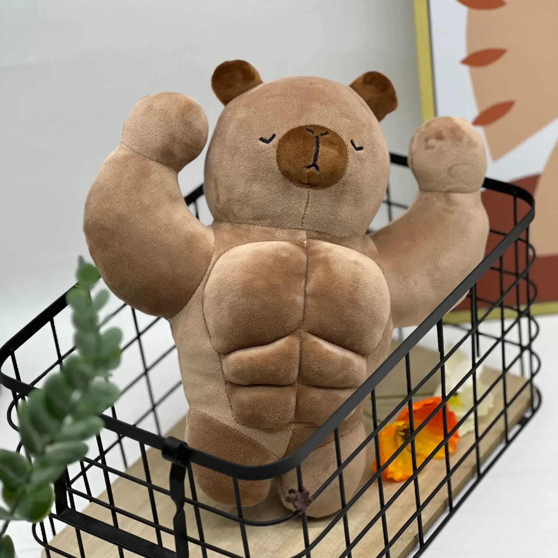 30CM Cute Capybara Muscle Man plush toy Kawaii Plushies Realistic ...