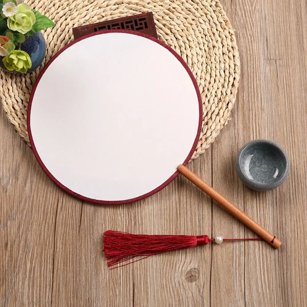 Vintage Blank Round Hand Fan Chinese Style Unfinished Art Painting Fans ...