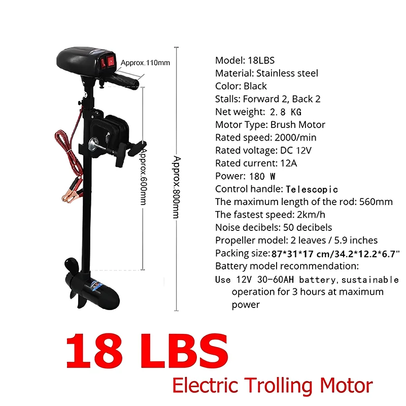 Solar-Marine-12V-18lbs-30-60AH-2KM-H-Inflatable-Fishing-Boats-Brush ...