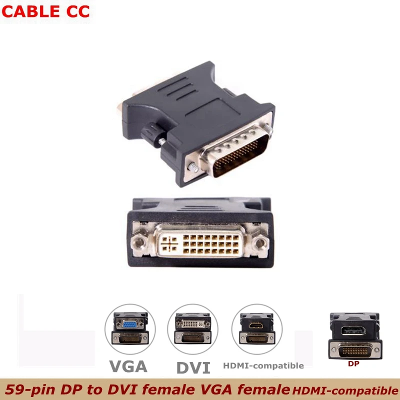 Graphics Card Adapter DMS-59pin to DVI 24+5 VGA HDMI-compatible Female ...