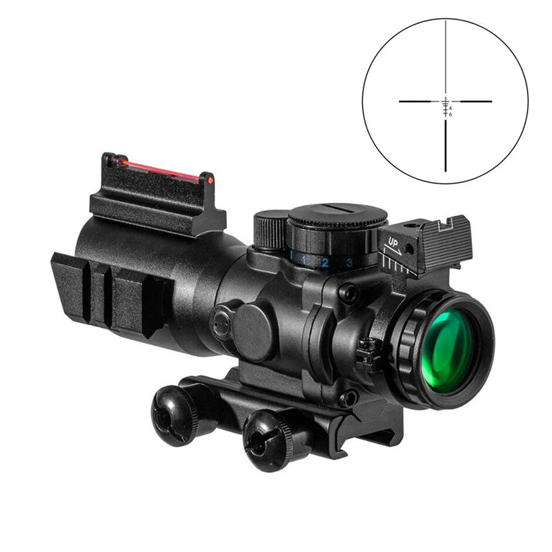 Tactical-Illuminated-Hunting-Rifle-Scope-Red-Green-Blue-Reticle-Fiber ...