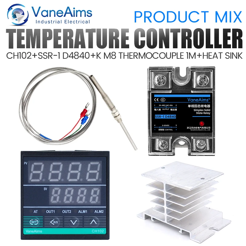 PID-Temperature-Controller-CH102-Digital-Thermostat-for-220V-1m-K-type ...