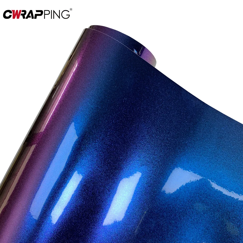 Car-Chameleon-Vinyl-Wrap-Film-Purple-To-Blue-Sticker-Stretchable-Air ...