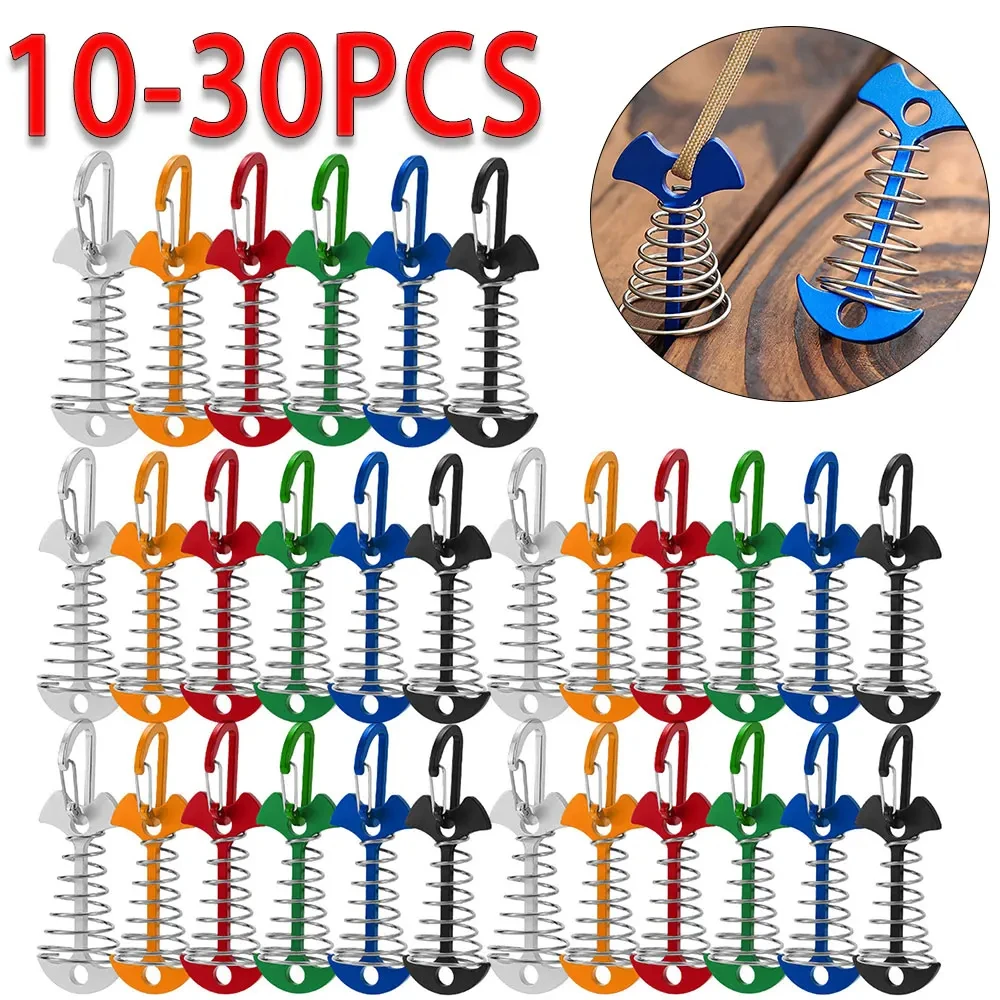10-30pcs-Deck-Anchor-Pegs-Fishbone-Tent-Stakes-with-Spring-Buckle ...