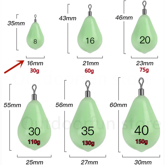 강력한 발광 능력 납 친환경 소프트 코팅 싱커 30g 60g 75g 110g 130g 150g, 낚시 회전 액세서리 포함