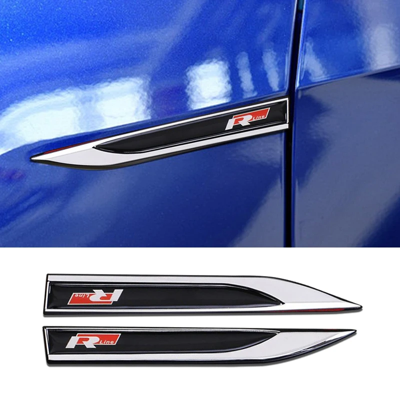 2pcs-3D-Metal-Rline-R-line-Logo-Car-Fender-Side-Wing-Emblem-Badge ...