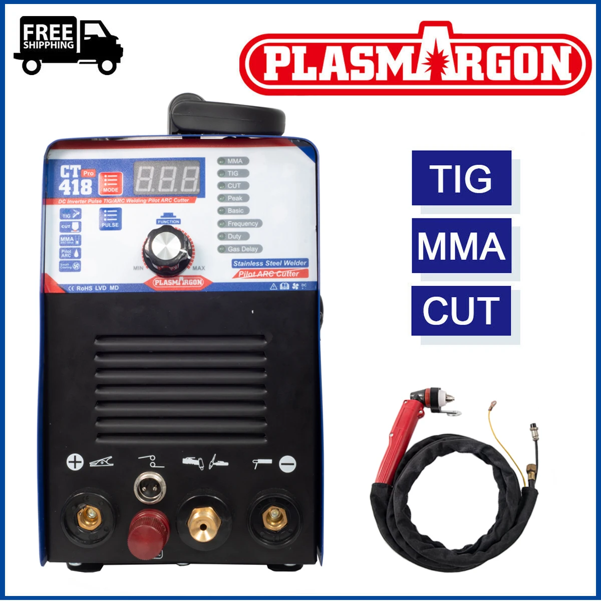 Cortador de plasma 3 em 1, máquina digital tig/mma/mma/soldador ...