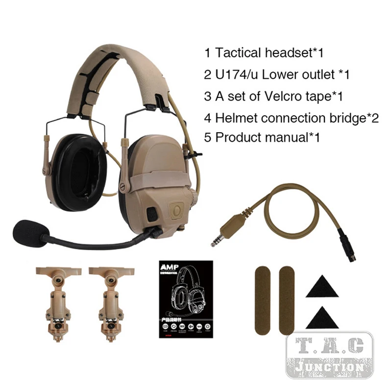 FMA-FCS-Tactical-AMP-HeadSet-Tactical-Headphone-Head-Helmet-Mounted ...