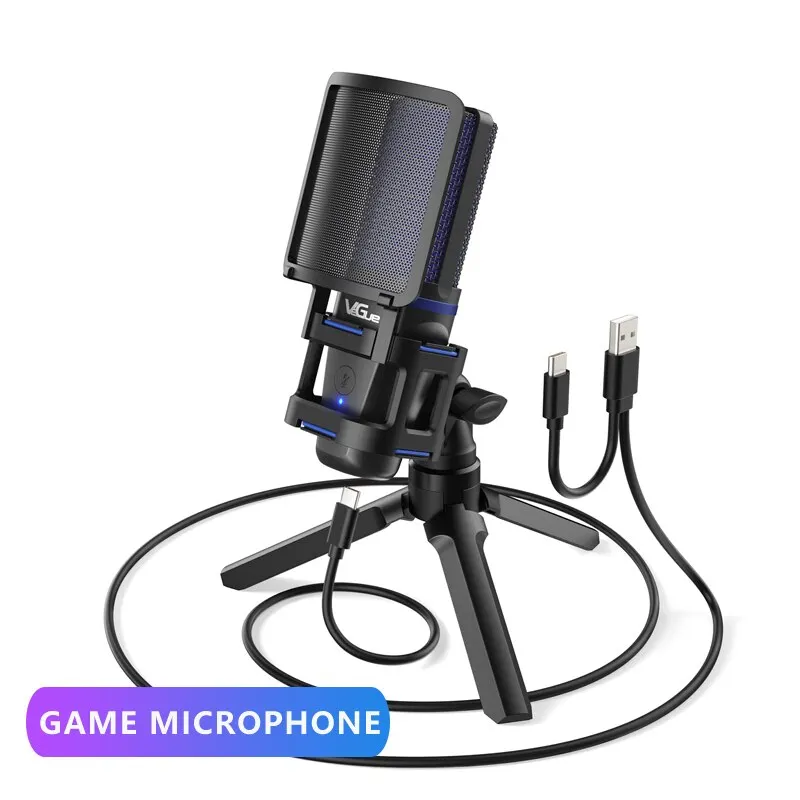 Professional-USB-Desktop-Microfone-Stand-Condenser-Game-Mic-Microphone ...