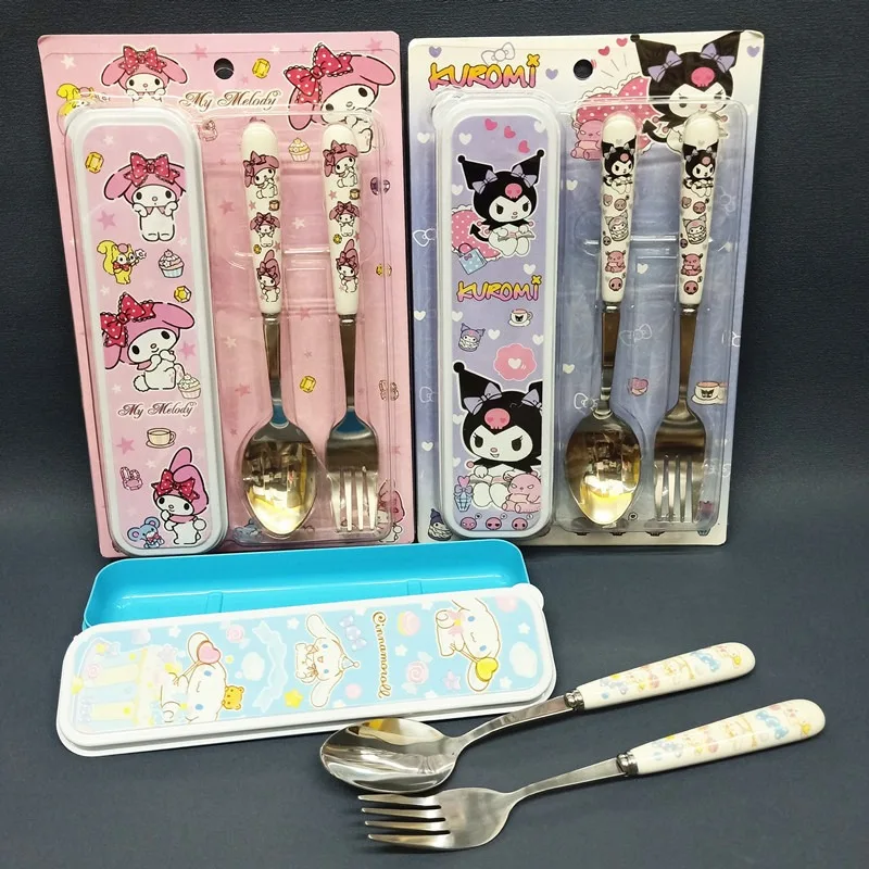 2pcs-set-Hello-Kitty-Cinnamoroll-Camping-Utensil-Set-Kuromi-Utensils ...