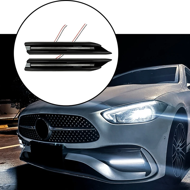 Car DRL LED Daytime Running Light Fog Lamp Grille for Mercedes Benz C ...