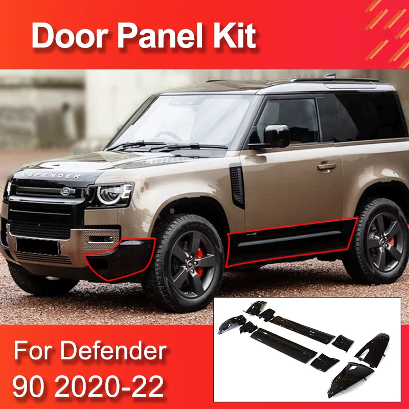 Gloss-Black-Door-Panel-Kit-for-Land-Rover-Defender-90-2020-2022-High ...