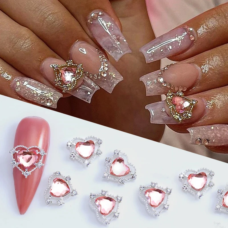 10Pcs-Heart-Nail-Rhinestone-3D-Decoration-Aurora-Gems-Planet-Butterfly ...