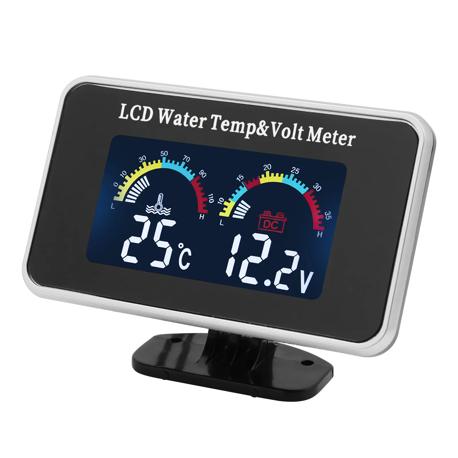 LCD-Water-Temperature-Meter-Volt-metro-2in-1-gua-Temp-Gauge-com-10mm ...