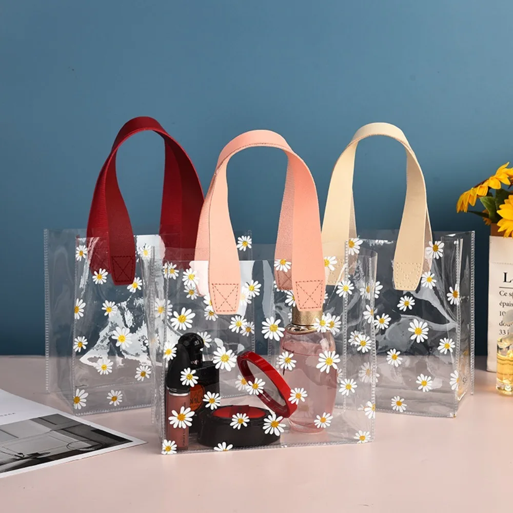High Quality PVC Transparent Clear Tote Bag Little Daisy Waterproof ...